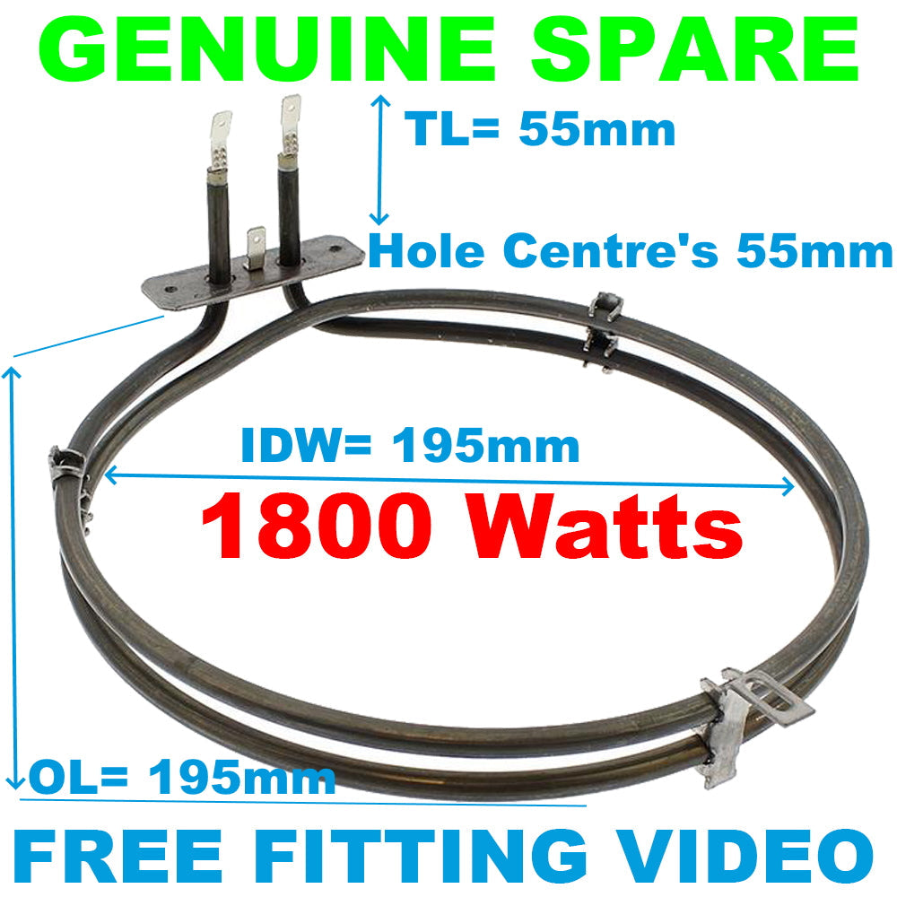 Beko Blomberg Flavel Lamona Leisure Cooker Fan Oven Element 1800W – exendev